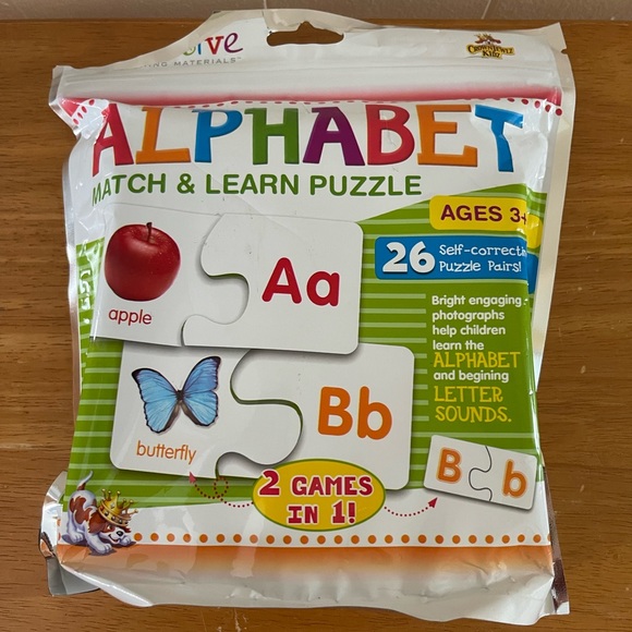 Toys | New In Package Alphabet Match Learn Puzzle 2 Games In 1 26 ...